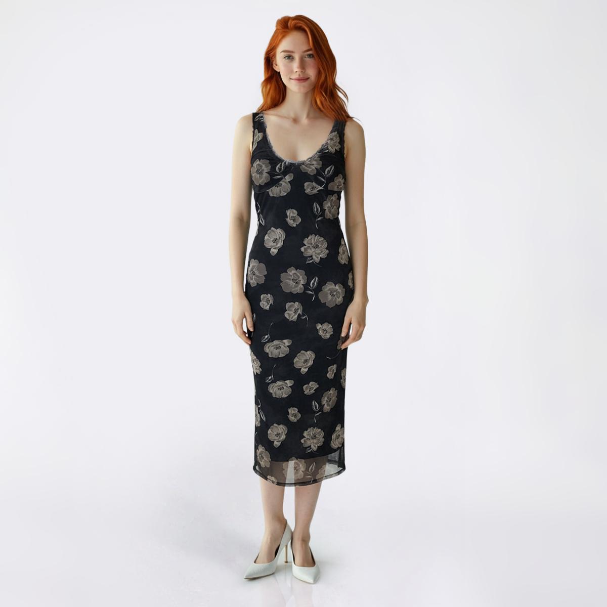 Click here for Juniors Derek Heart Lace Trim Mesh Midi Slip Dress prices